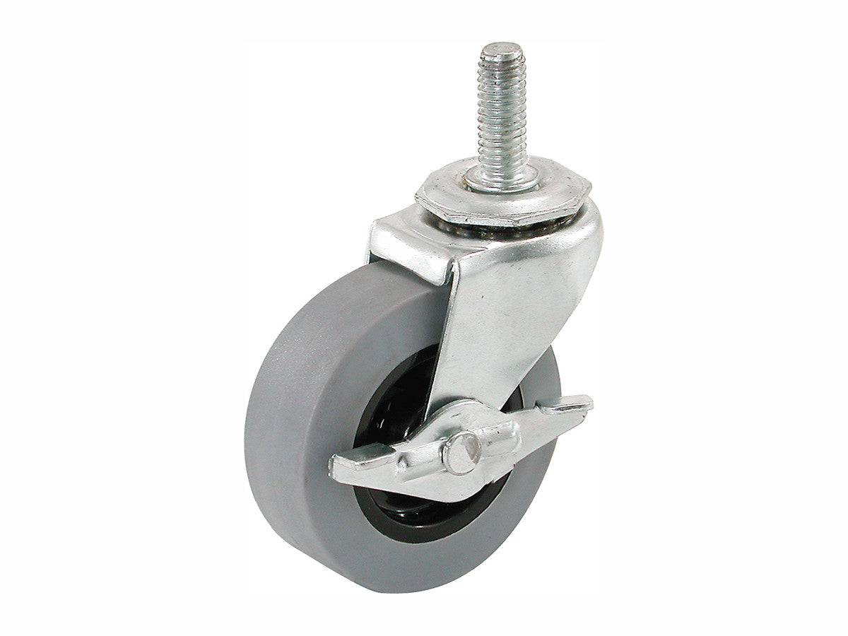 Shepherd Hardware 2-Inch Threaded Stem TPR Caster with Brake, 80-lb ...